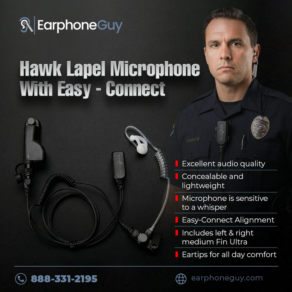 EP13R7EC Hawk Lapel Microphone - Fits Motorola R7 and ION – The ...